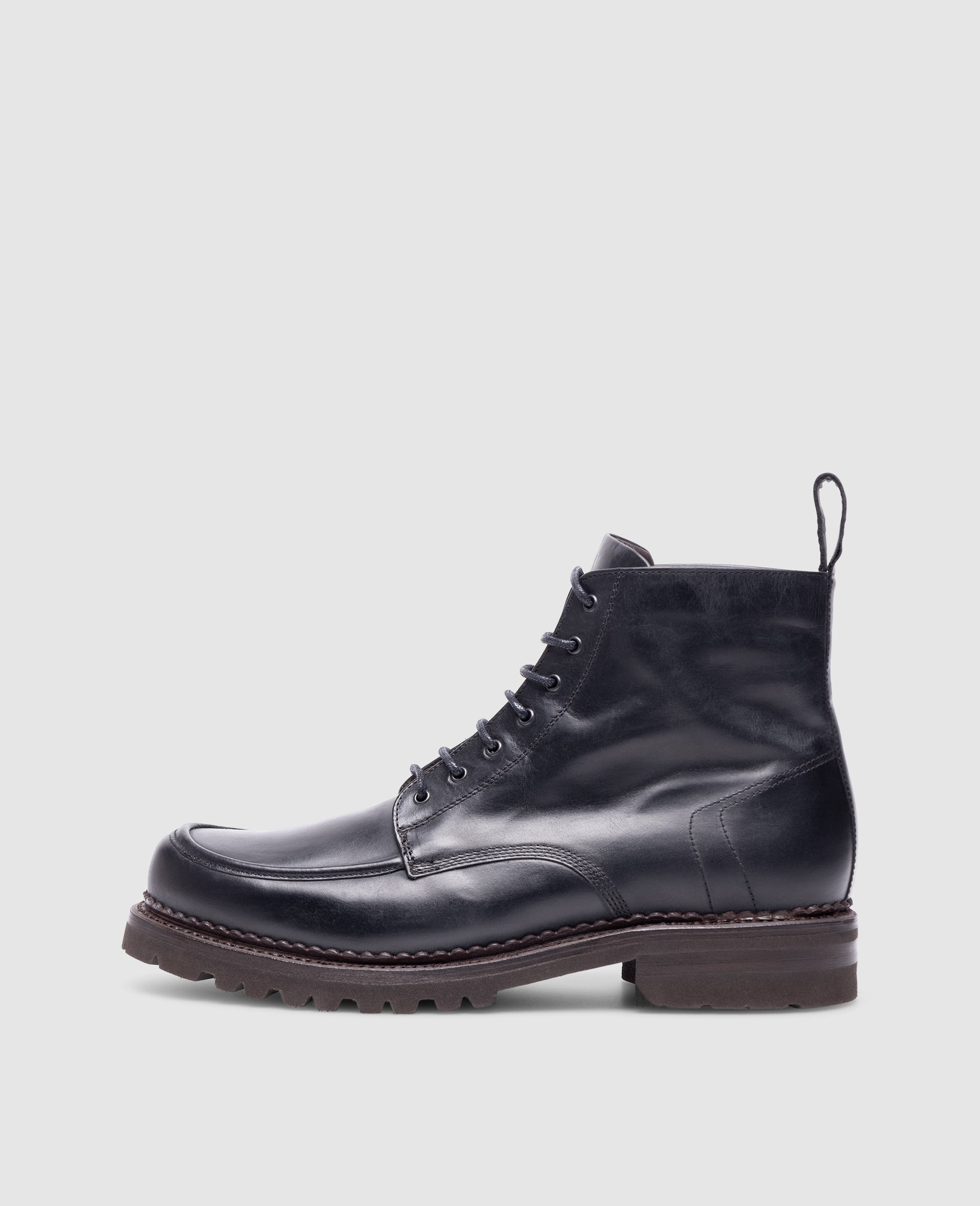 Harry NB Herren-Norweger-Boots aus Leder in Schwarz | Shoepassion